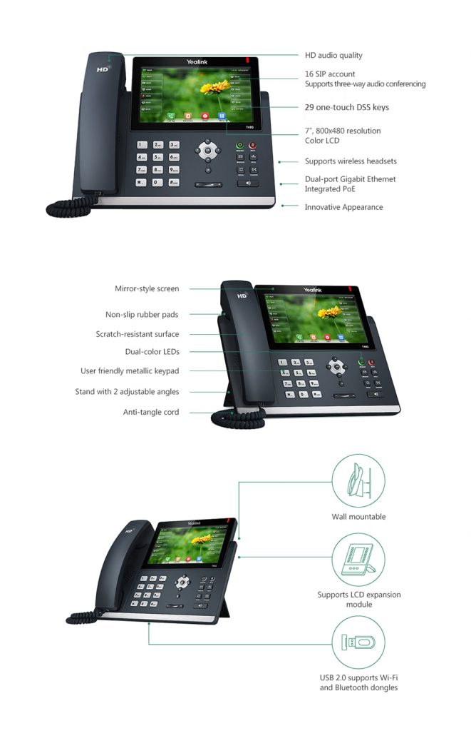 Yealink T48 Executive Touch Screen SIP Phone - VANTACT Communications